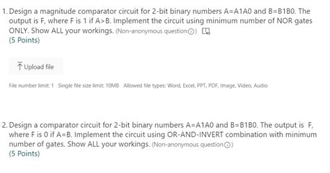 Solved Design A Magnitude Comparator Circuit For Bit Chegg