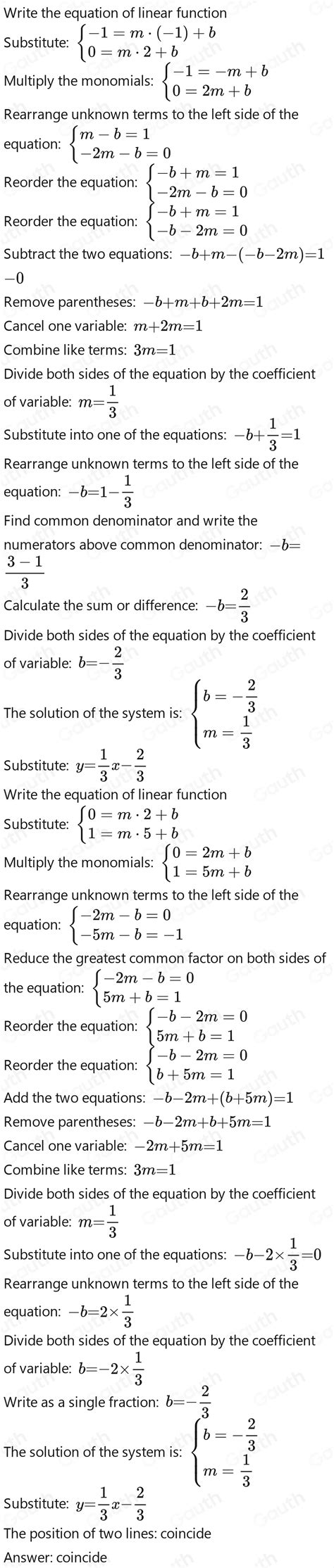 Solved Use The Gradient Formula To Show That The Points A 1 1 B2