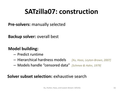 Ppt Satzilla Portfolio Based Algorithm Selection For Sat Powerpoint