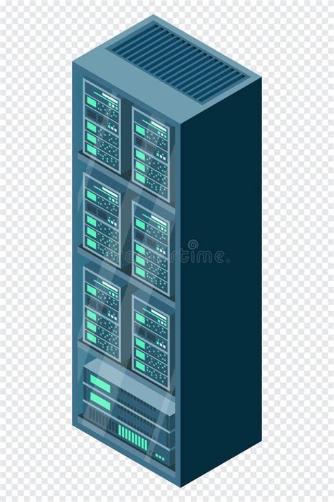 isometric server network server room 3d computer equipment storage