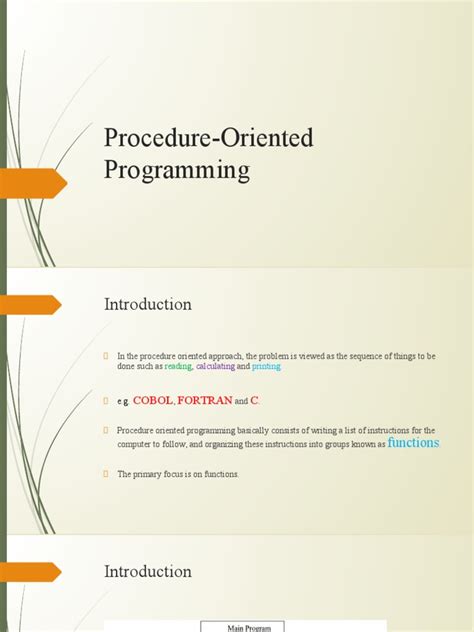 Procedure-Oriented Programming | PDF