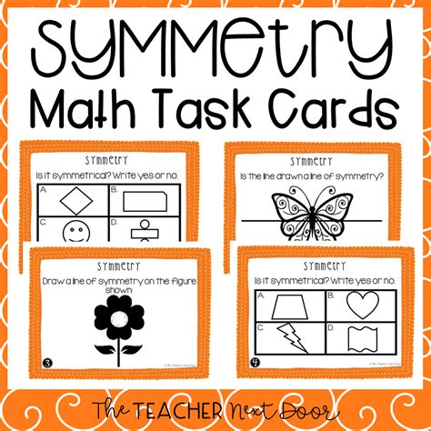 4th Grade Symmetry Task Cards Symmetry Math Center Symmetry