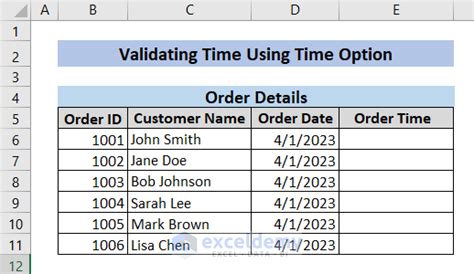 Using Excel Data Validation In Date Format Examples