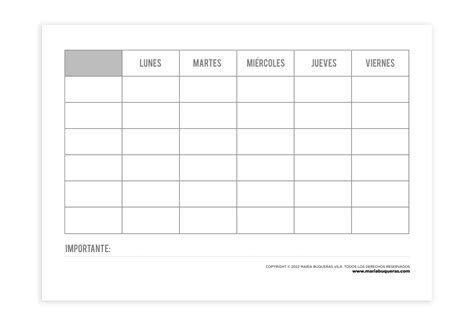 Horario Semanal María Buqueras
