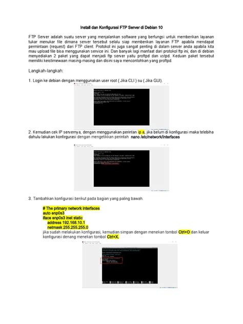 Install Dan Konfigurasi Ftp Server Di Debian 10 Pdf