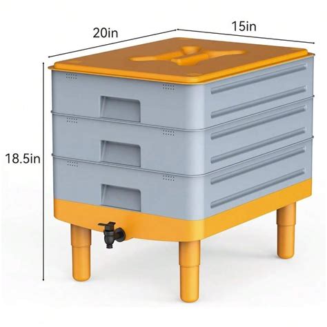 3 Tray Worm Farm Kit 60l Worm Composter For Vermicomposting Starter Indoor And Outdoor Worm