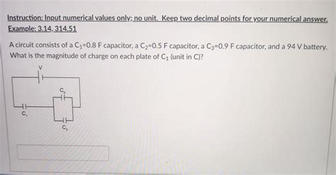 solved instruction input numerical values only no unit