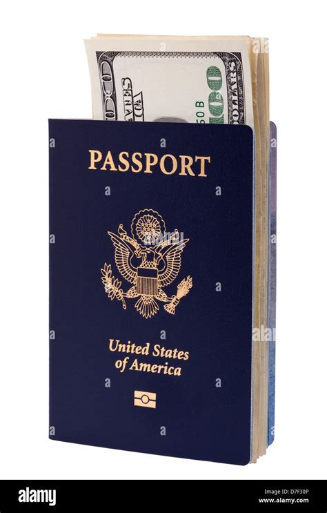 A Usa Passport With Biometric Chip Several 100 Us Money Notes