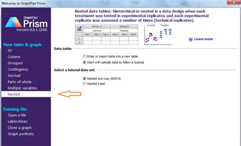 تحلیل های آشیانه ای Nested در Prism آماری پایان نامه مقاله GraphPad