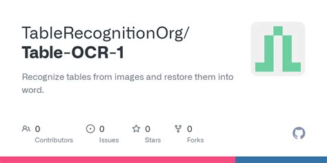 GitHub TableRecognitionOrg Table OCR 1 Recognize Tables From Images And Restore Them Into Word
