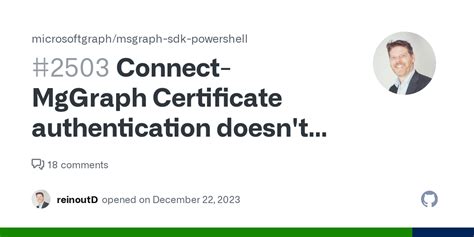 Connect Mggraph Certificate Authentication Doesnt Work Anymore In Version 2111 · Issue 2503