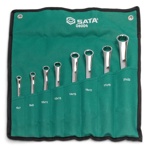 8 Pc Metric Double Box End Wrench Set Sata
