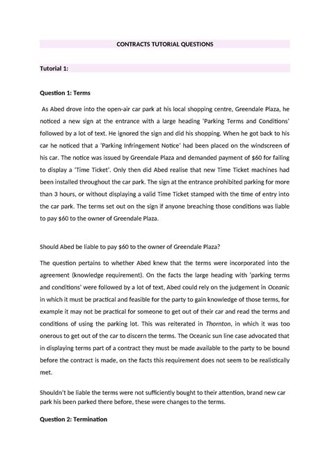 tutorial questions contracts tutorial questions tutorial 1 question