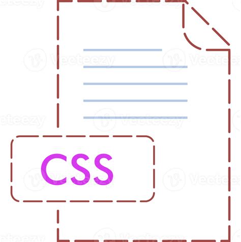 Css File Format Icon Rounded Dashed Outline 66499513 Png