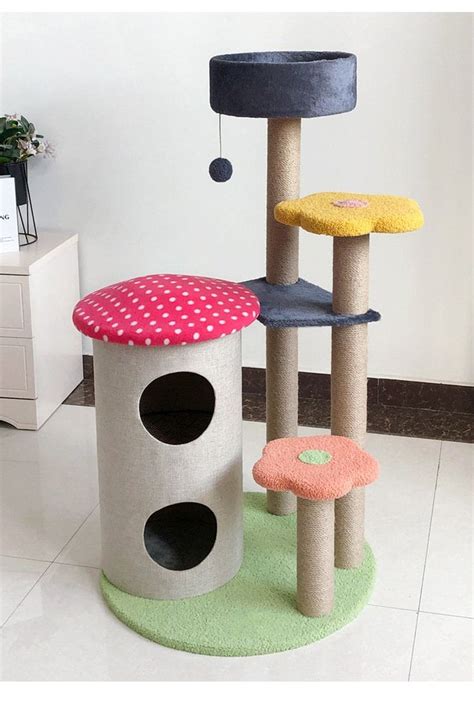 43 Multi Level Cat Tree With Kitten House Condo Furniture Scratching Post Cat House Cat Gift