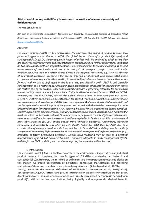 Pdf Attributional And Consequential Life Cycle Assessment Evaluation
