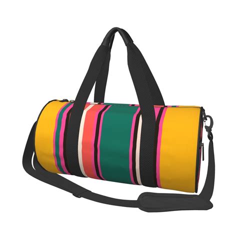 Tebeau Vertical Stripes Print Travel Duffle Bag Waterproof Weekender