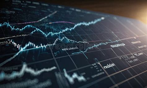 A Close Up Of A Computer Screen With A Chart Showing A Stock Market Stock Illustration