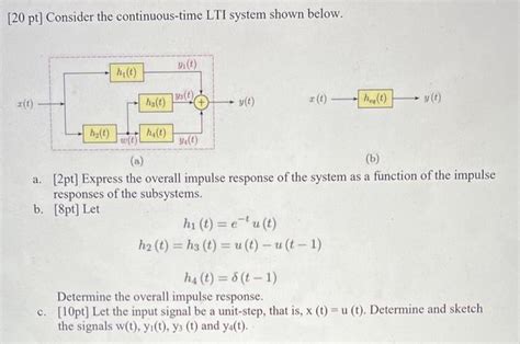 Solved 20pt Consider The Continuous Time Lti System