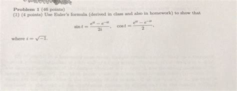 Solved Problem 1 46 Points 1 4 Points Use Euler S Chegg Com