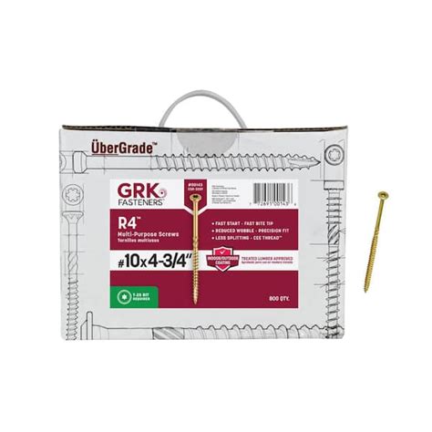 Grk Fasteners 10 X 4 34 In Star Torx Drive Round Head R4