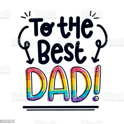 흰색 배경에 기발한 무지개 그라데이션 편지 디자인에서 최고의 아빠 아버지의 날 카드 인쇄에 주요 색상은 블랙 퍼플 블루 그린 옐로우 오렌지 핑크입니다 이미지가 디지털로 생성