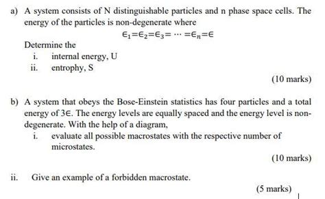 Solved A A System Consists Of N Distinguishable Partic