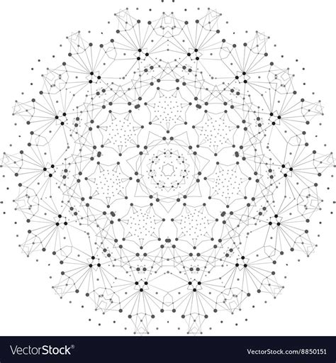Shape Molecular Structure With Lines And Dots Vector Image