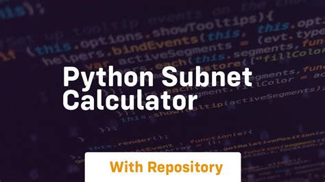 Python Subnet Calculator Youtube