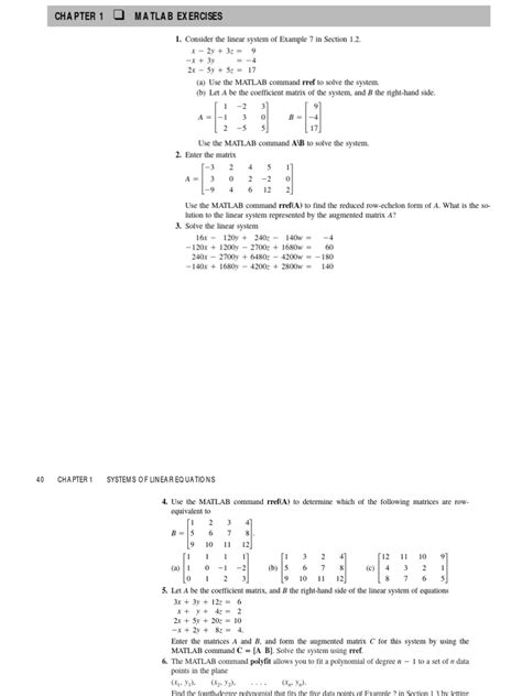 Mat Lab Pdf System Of Linear Equations Mathematics Of Computing
