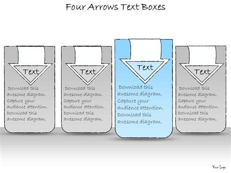 1113 Business Ppt Diagram Four Arrows Text Boxes Powerpoint Template