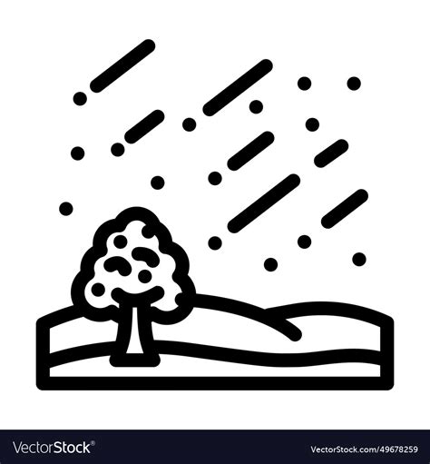 Meteor Shower Space Exploration Line Icon Vector Image