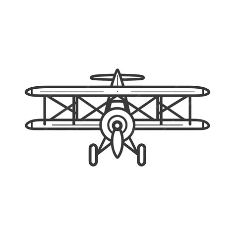 Premium Vector Minimalist Line Art Icon Biplane Aircraft Logo Symbol