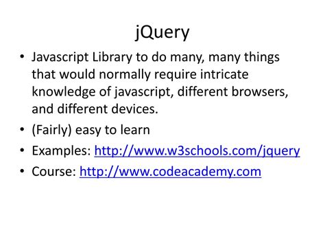 Ppt Jquery A Javascript Library Hard Things Made Eas Ier