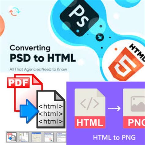 convert pdf to html png to html psd to html pdf to word by