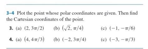 solved 3 4 plot the point whose polar coordinates are given