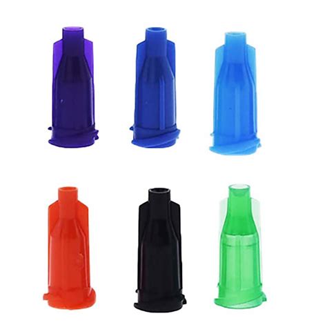 디스펜스 주사기 캡 팁 루어 락 검은 빨간 푸른 하늘색 퍼플 그린 1000pcs