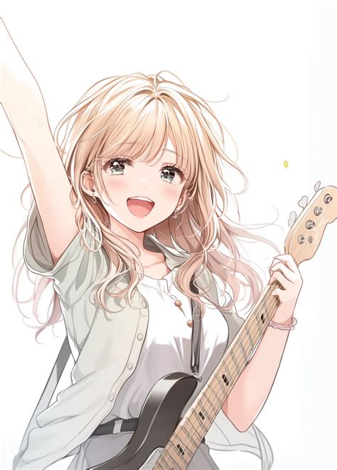 アニメ可愛いバンド女子の躍動感｜イラスト・フリー素材なら「シンテリ」