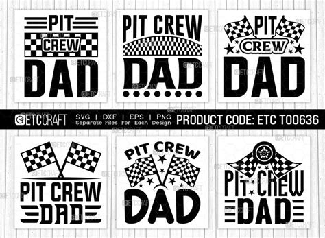Pit Crew Dad Svg Bundle Car Racing Svg Racing Flag Svg Sports Svg Racing Quotes Racing