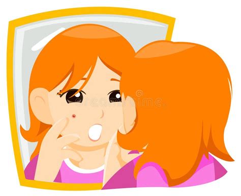 Girl With A Pimple Stock Vector Illustration Of Adolescence