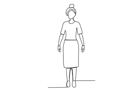 Premium Vector A Woman Turning A Complete Angle Angles Oneline Drawing