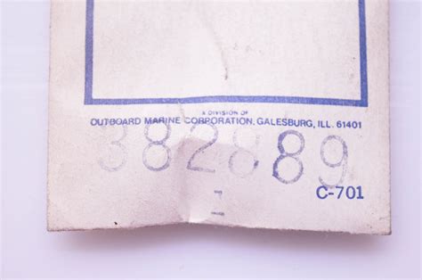 Omc 382889 Float Valve And Seat Kit Nos In Stock Motorsports Inc