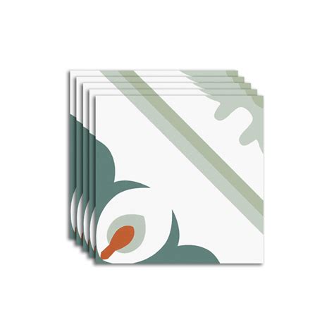 Patterned Singular Tile Ceramic Floor Tile With Square Shape Clearhalo