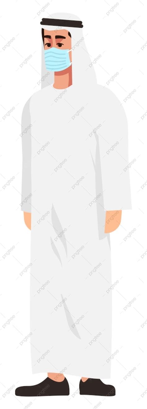 민속 의상 세미 평면 Rgb 컬러 벡터 일러스트 레이 션 세부 묘사 하얀 서 있는 Png 일러스트 및 벡터 에 대한 무료