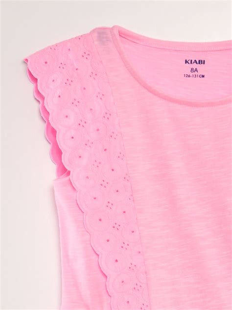 Vestito Con Ricami A Punto Inglese Rosa Bambina 490€ Kiabi
