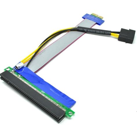 خرید و قیمت کابل فلت تبدیل Pci E 1x به Pci E 16x گرافیک با کابل برق ترب