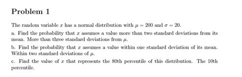 Solved Problem 1 The Random Variable R Has A Normal