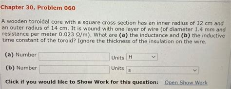 Solved Chapter 30 Problem 060 A Wooden Toroidal Core With A