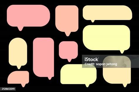 검은색 배경에 여름 말풍선을 설정합니다 채팅 상자 또는 채팅 벡터 사각형 및 낙서 메시지 또는 통신 아이콘 만화에 대한 클라우드 말하기 및 최소 메시지 대화 상자 가격에