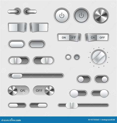 Toggle Switch Buttons Vector Set Stock Vector Illustration Of Icon